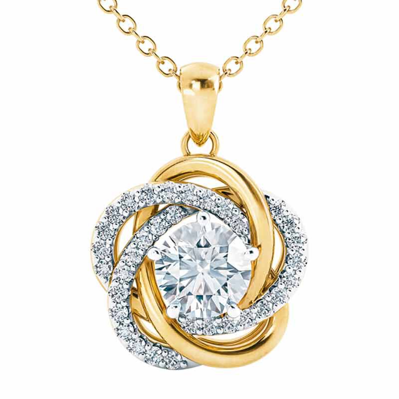 Perfectly Paired Love Knot Pendant With Matching Earrings